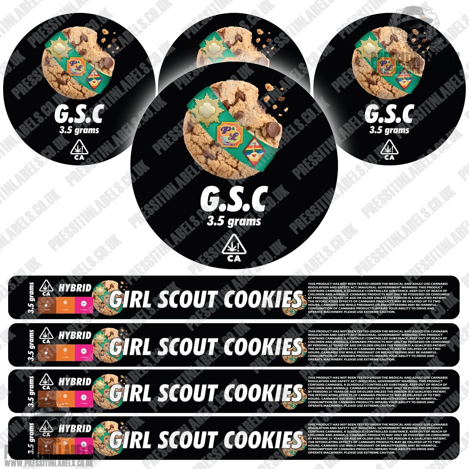 Girl Scout Cookies Pressitin Labels - 3.5g 100ml Self Seal Tuna Tin Lid ...