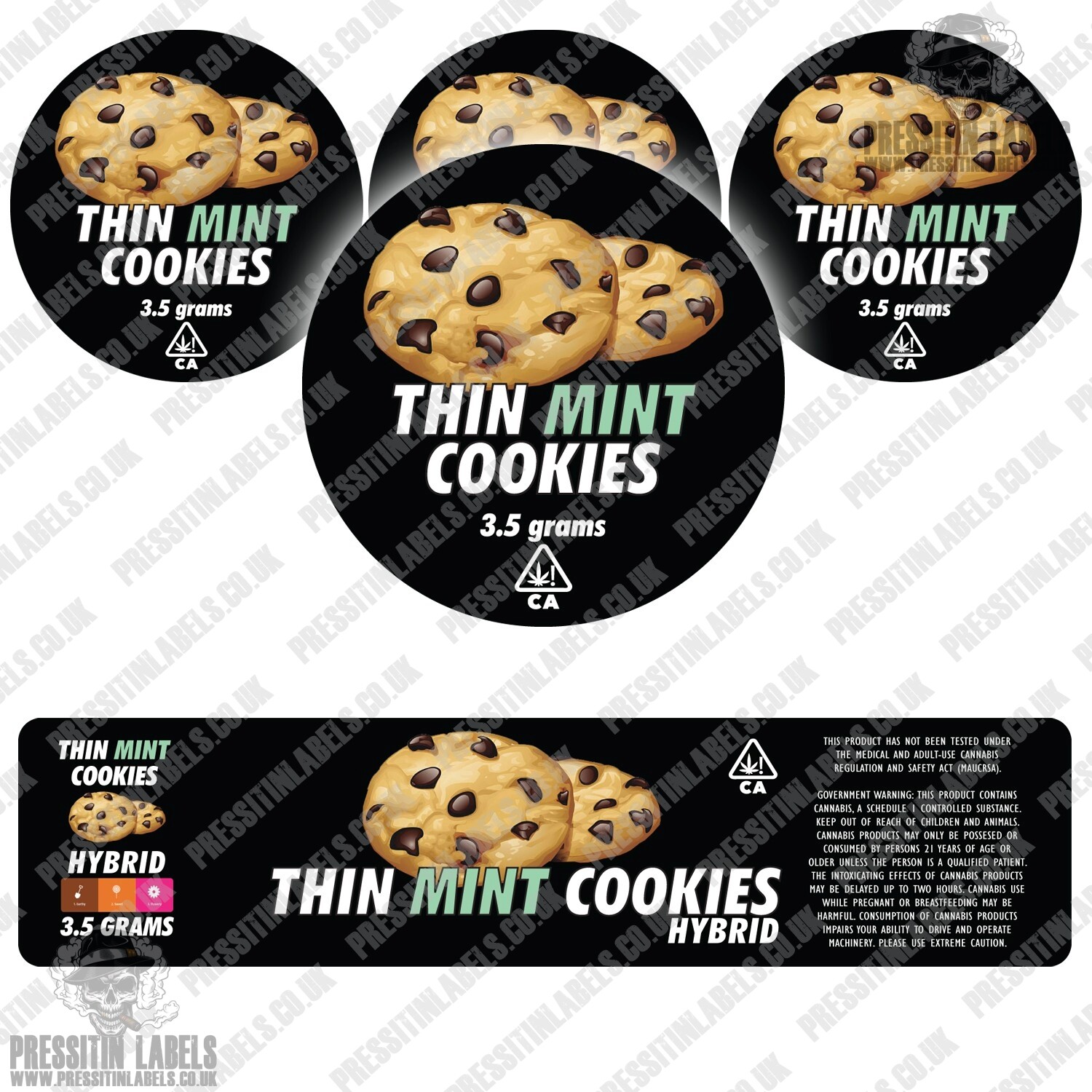 Thin Mint Cookies 60ml Glass Jar Labels - 2oz Jar Stickers - Pressitin ...