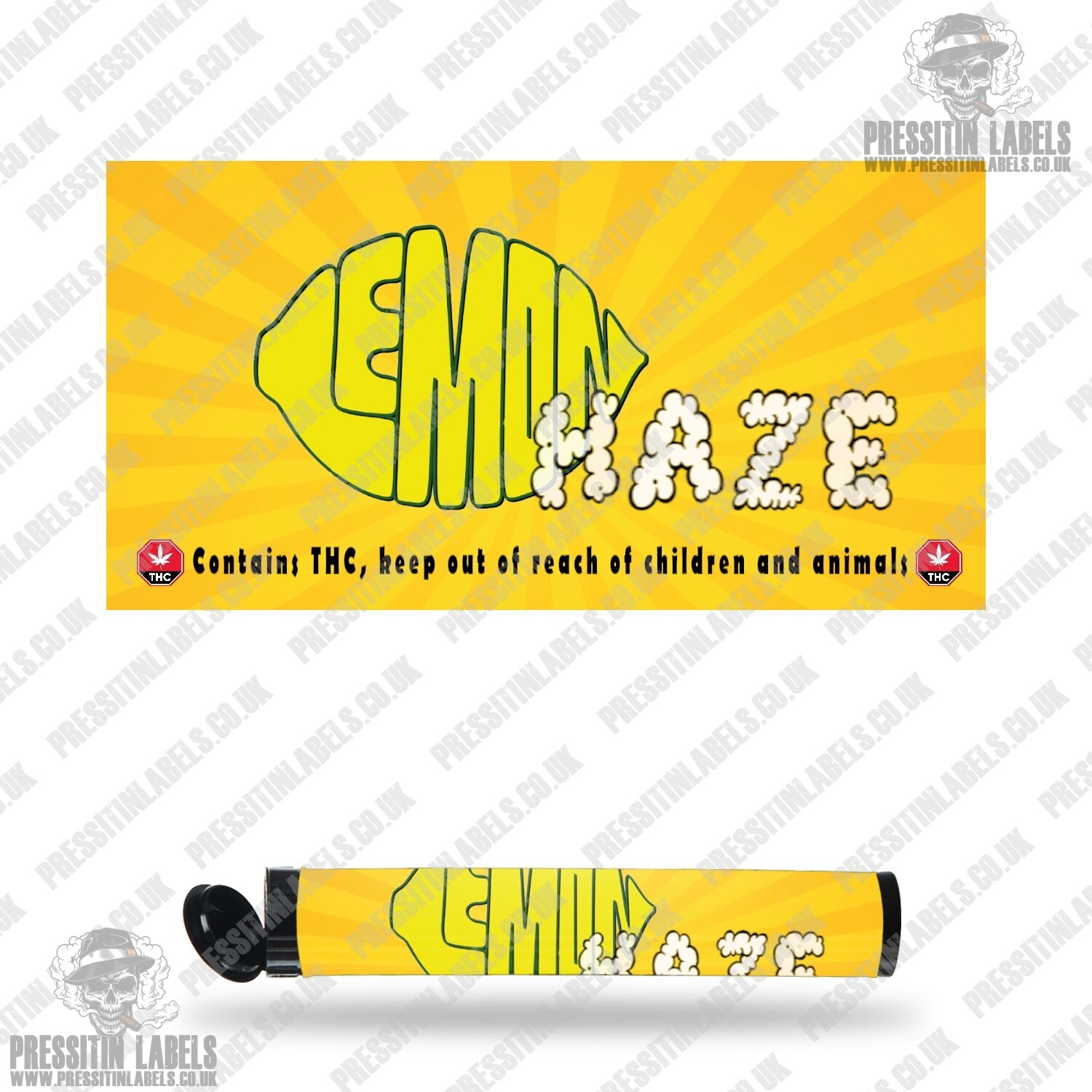 Lemon Haze Type 2 Pre-Roll Labels - Cali Pre Rolled Stickers ...