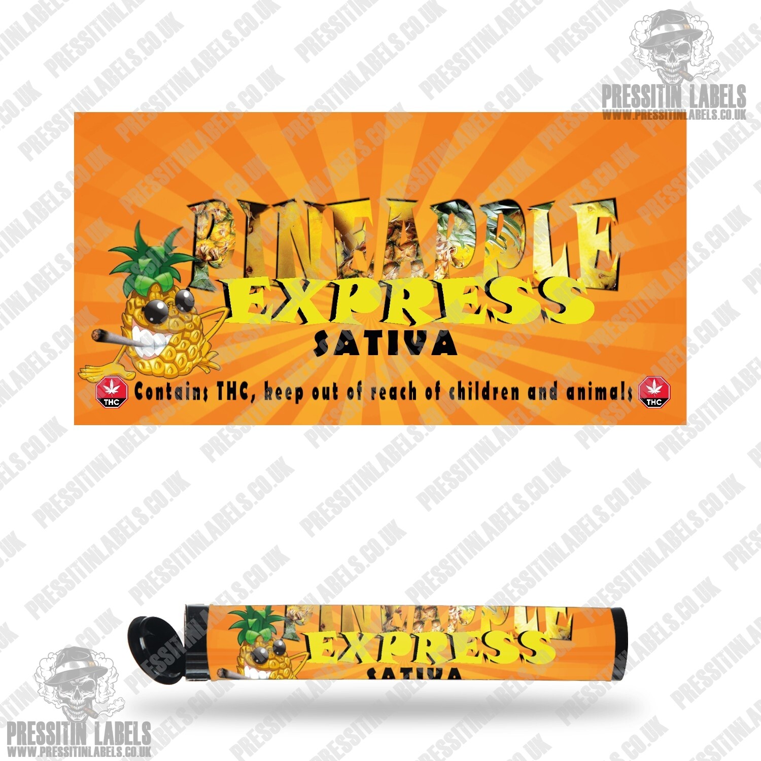 Pineapple Express Pre-Roll Labels - Cali Pre Rolled Stickers ...