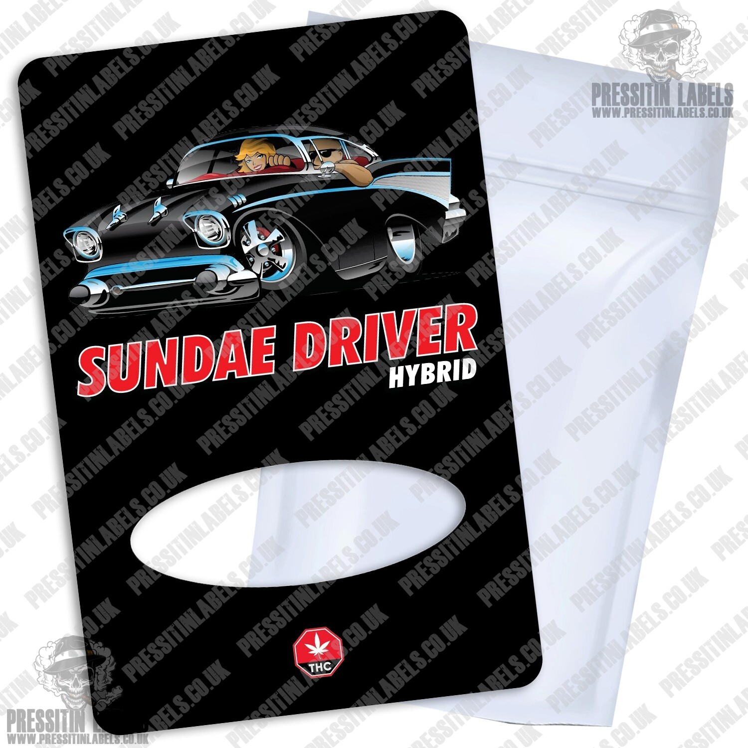 Sundae Driver Mylar Bag Labels - Baggies Sticker Labels - Pressitin Labels