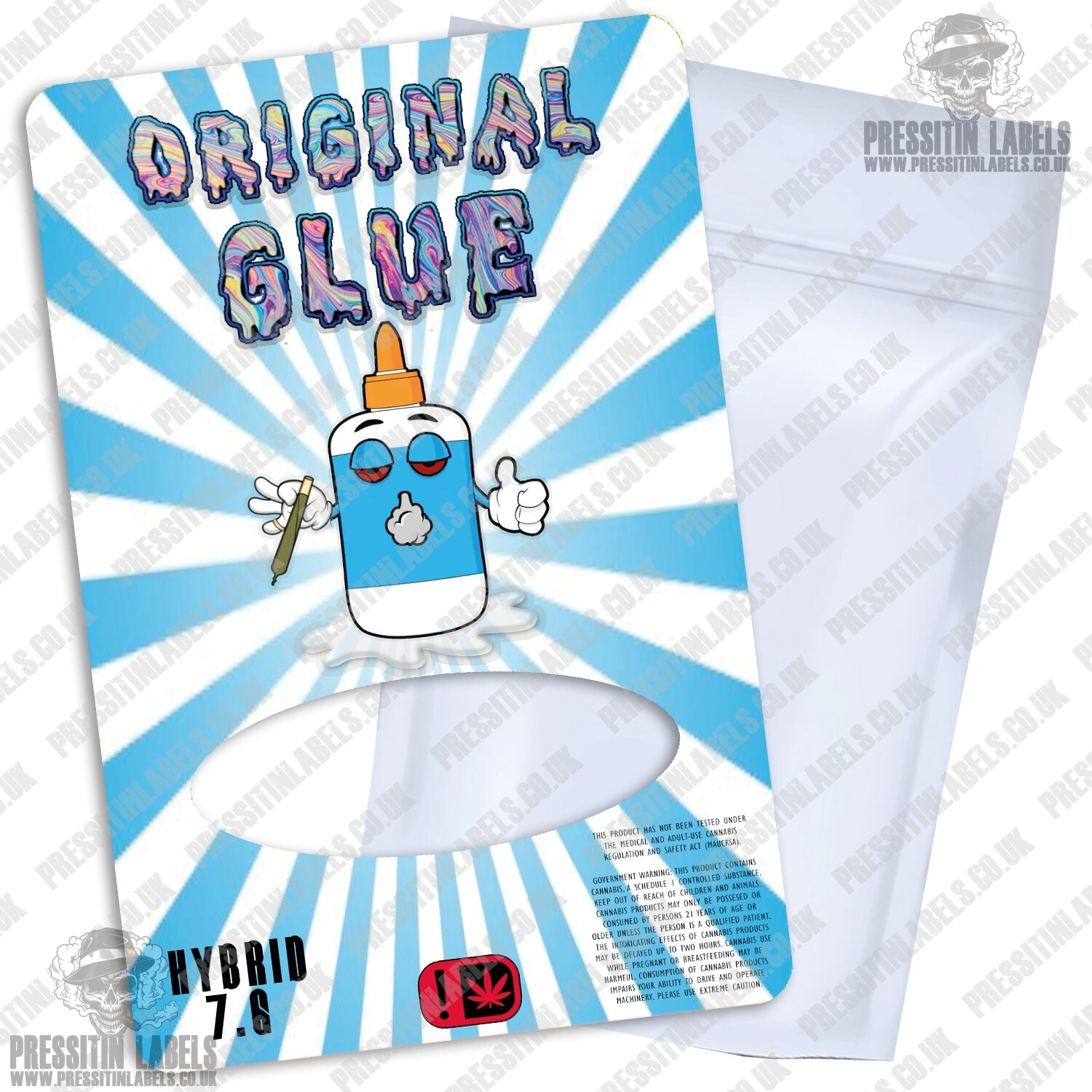 Original Glue Mylar Bag Labels - Baggies Sticker Labels - Pressitin Labels