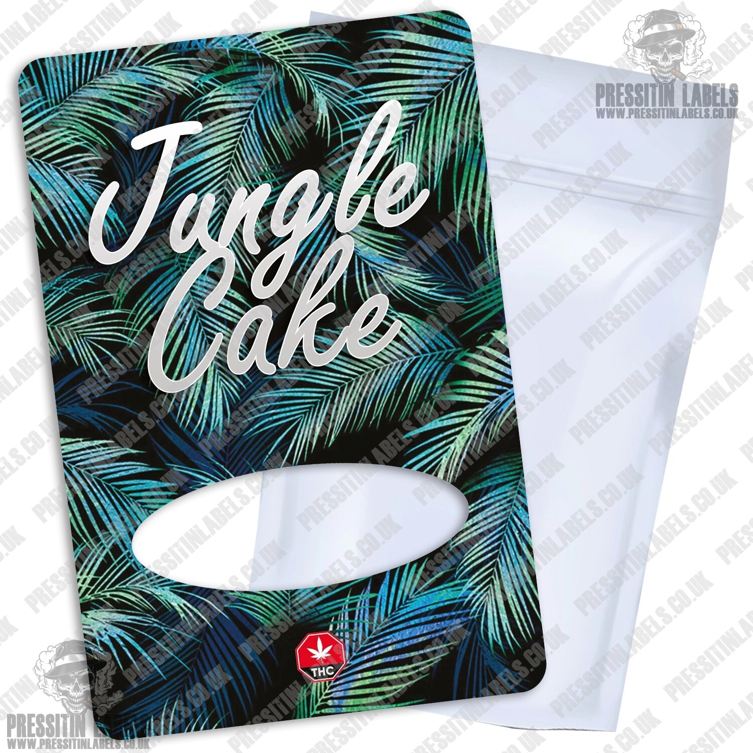 Jungle Cake Mylar Bag Labels - Baggies Sticker Labels - Pressitin Labels
