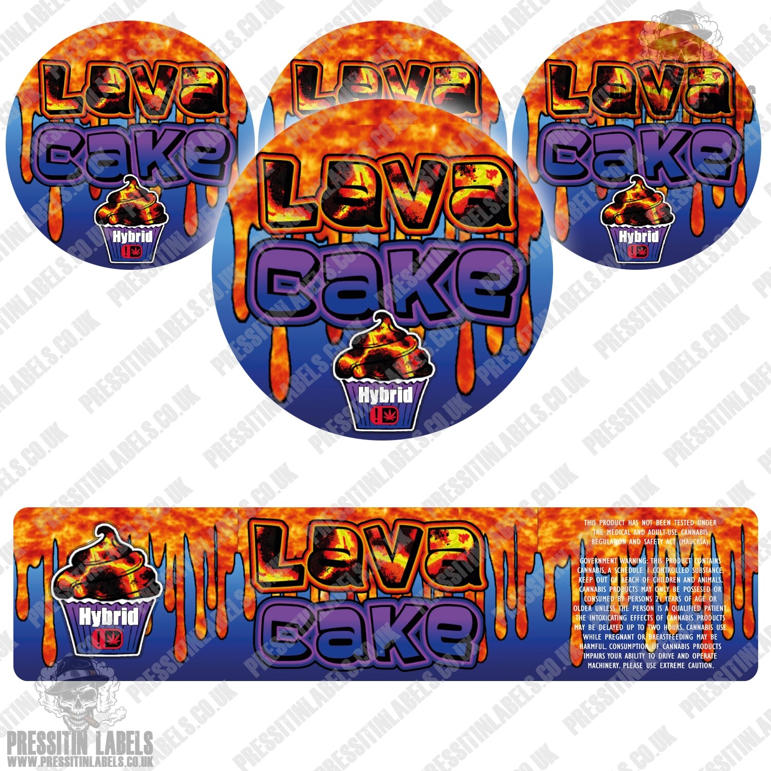 Lava Cake 60ml Glass Jar Labels - 2oz Jar Stickers - Pressitin Labels