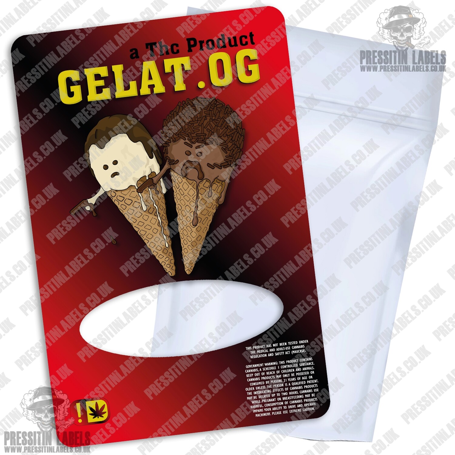 Gelat. OG Mylar Bag Labels - Baggies Sticker Labels - Pressitin Labels