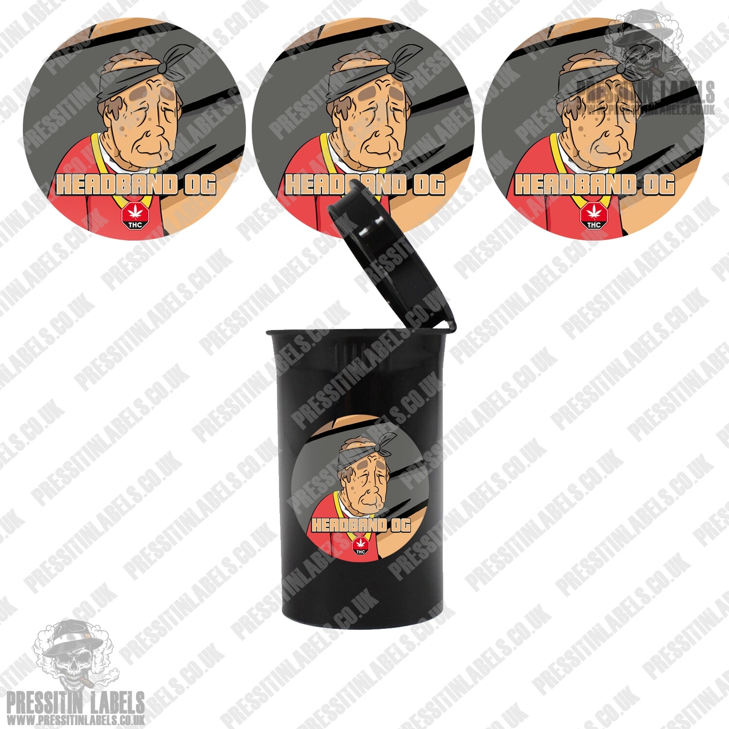 Headband OG Cali Pop Top Slap Stickers - Pressitin Labels