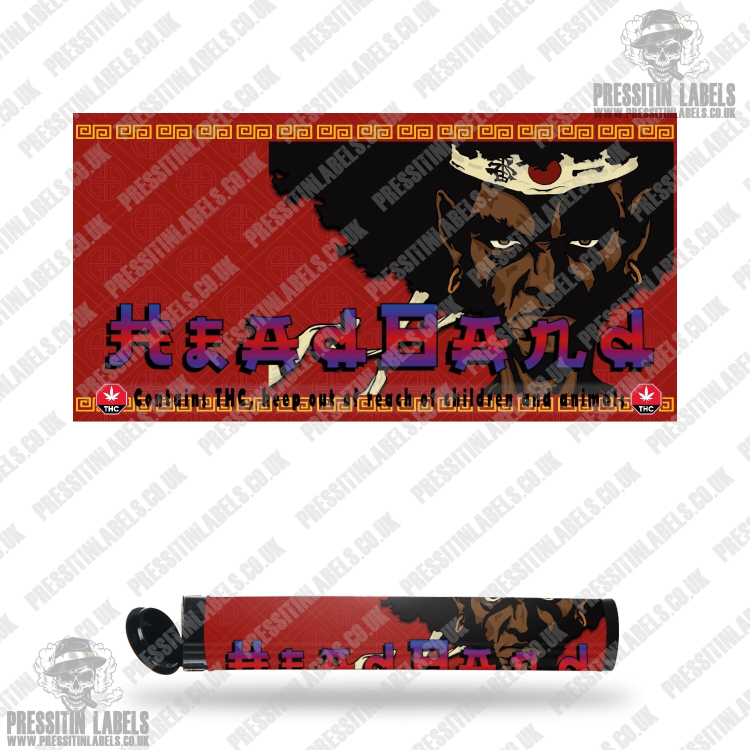 Headband Pre-Roll Labels - Cali Pre Rolled Stickers - Pressitin Labels