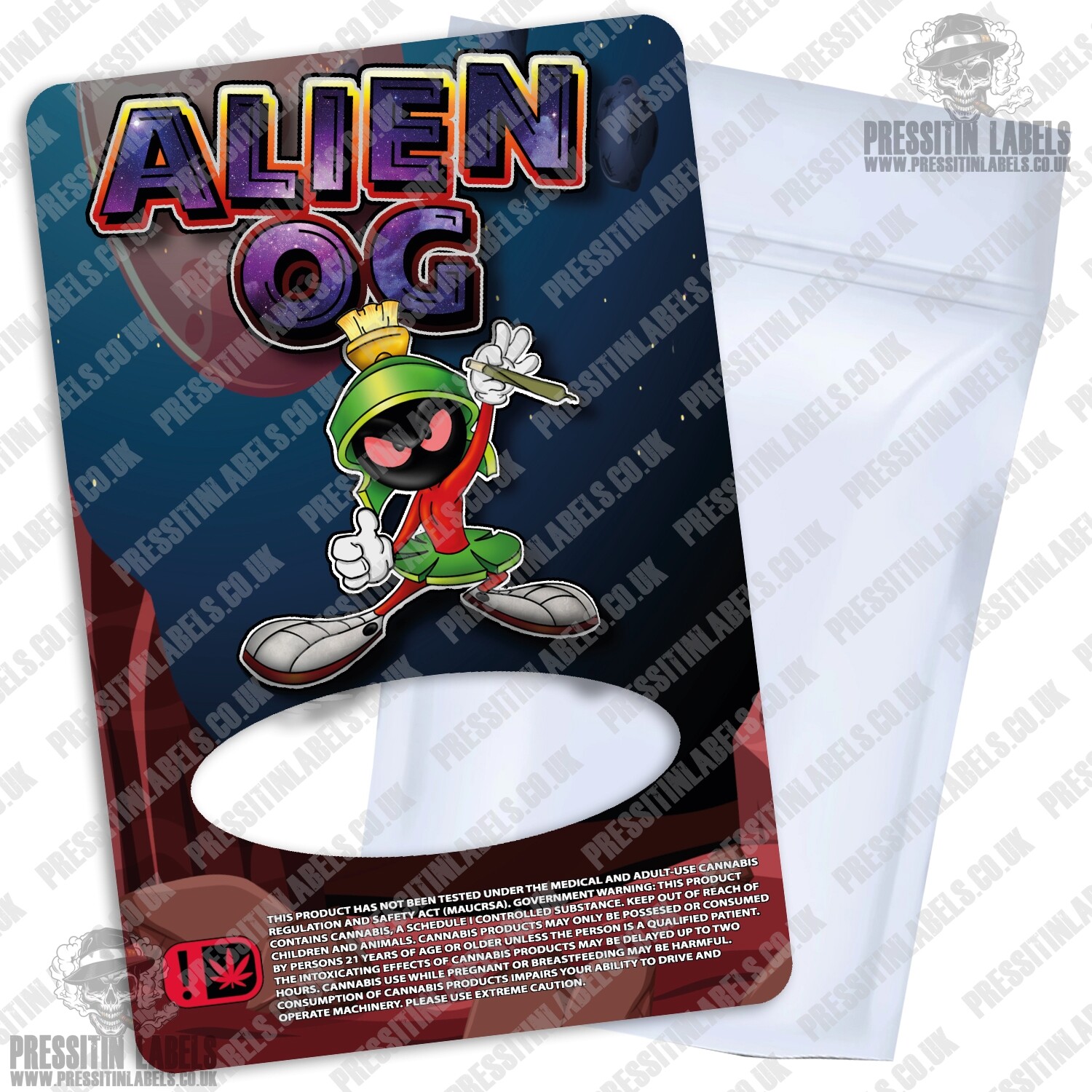 Alien OG Type 2 Mylar Bag Labels - Baggies Sticker Labels - Pressitin ...