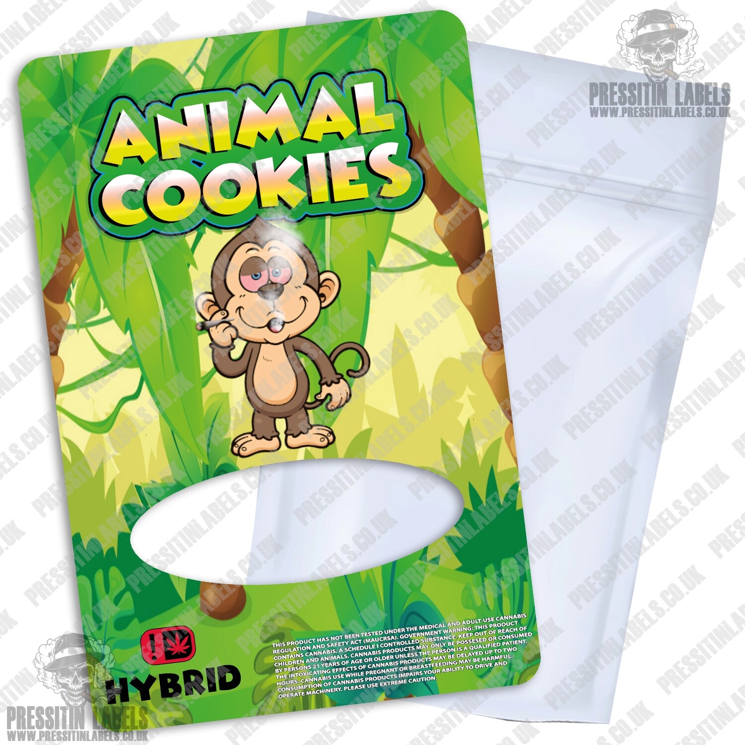 Animal Cookies Mylar Bag Labels - Baggies Sticker Labels - Pressitin Labels