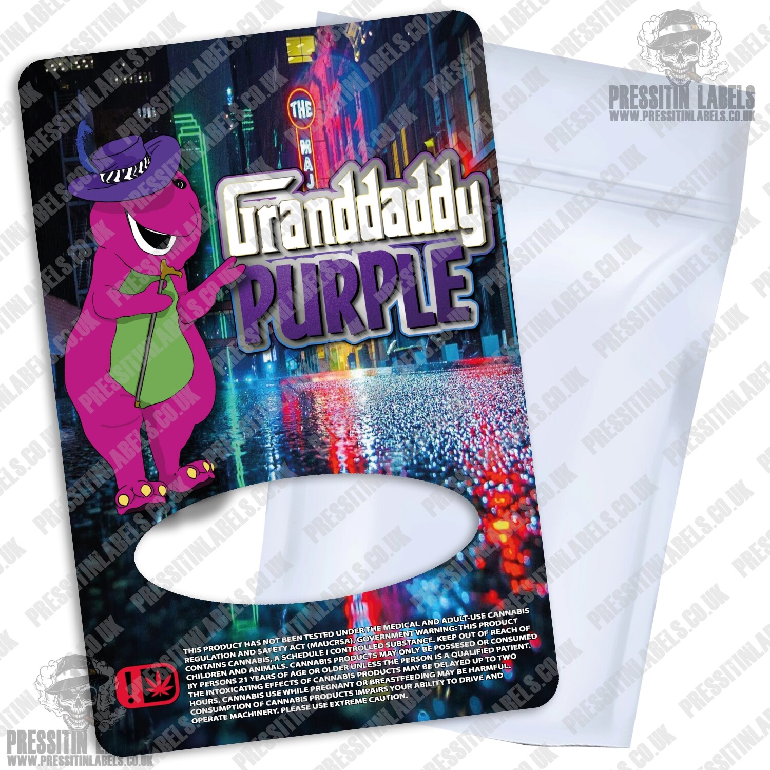 Granddaddy Purple Type 2 Mylar Bag Labels - Baggies Sticker Labels ...