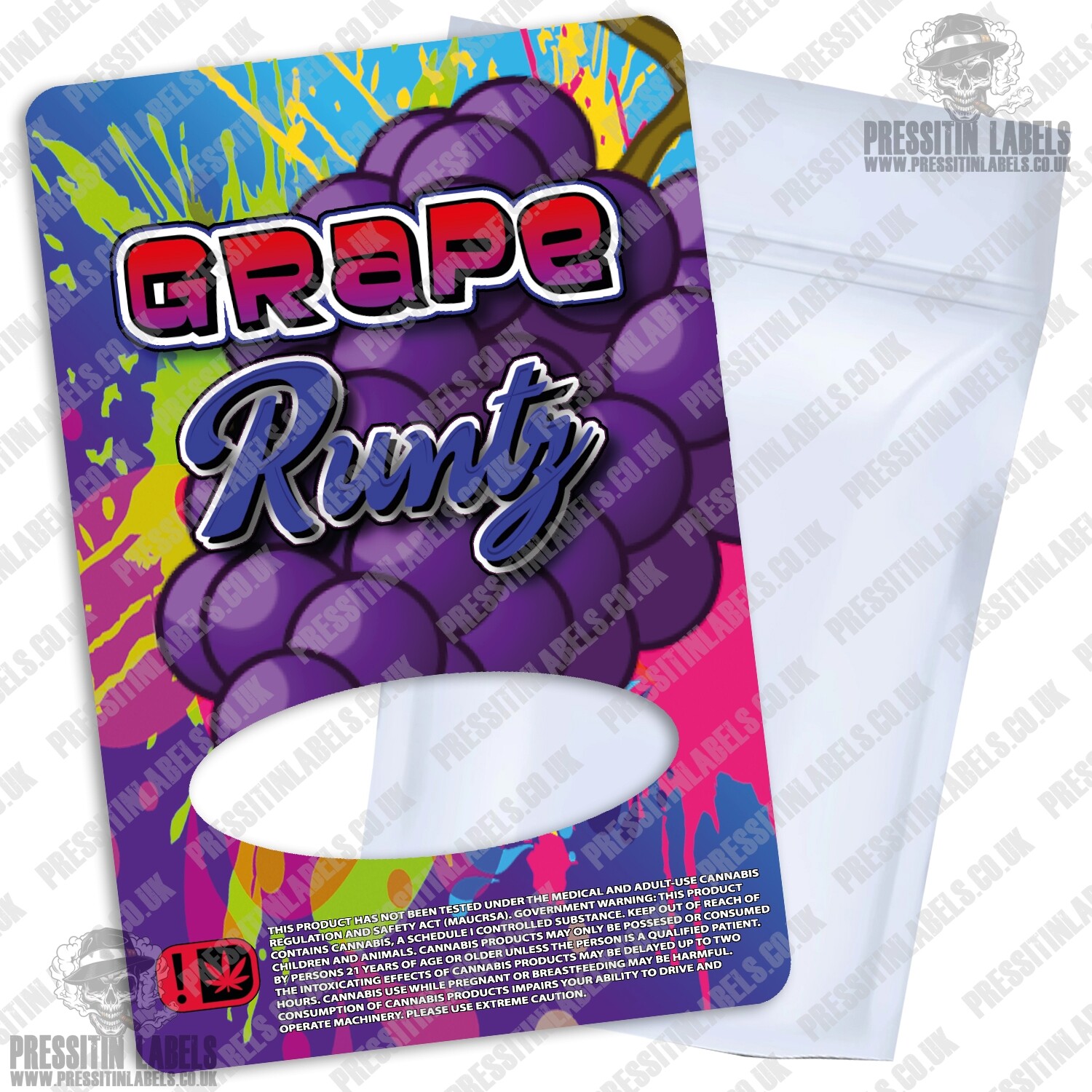 Grape Runtz Mylar Bag Labels - Baggies Sticker Labels - Pressitin Labels
