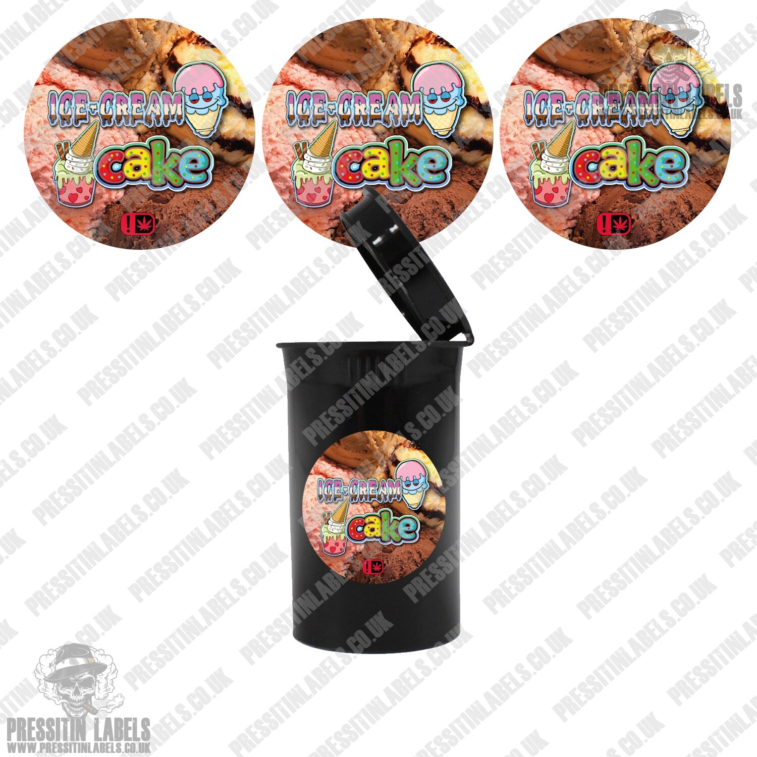 Ice Cream Cake Cali Pop Top Slap Stickers - Pressitin Labels