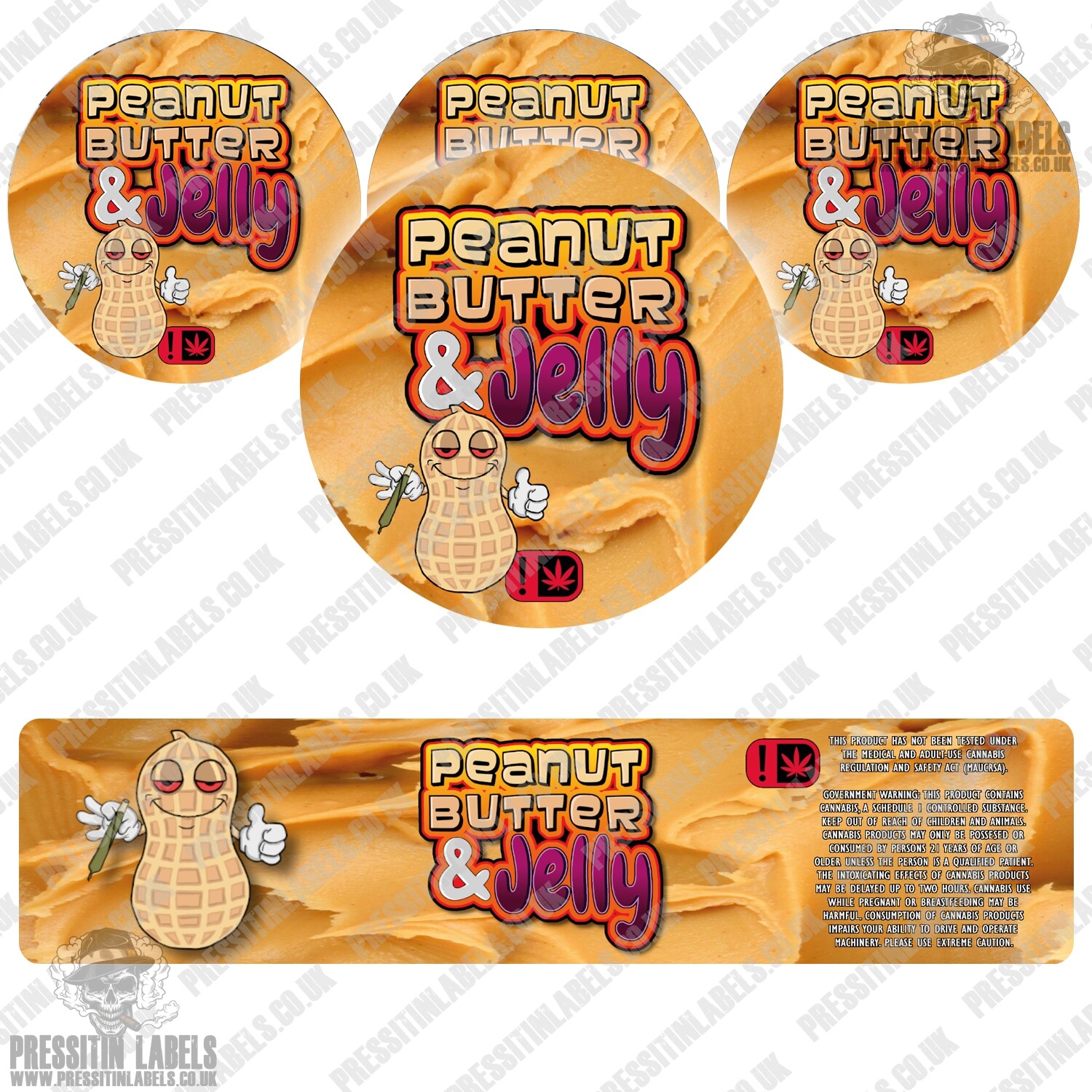Peanut Butter and Jelly 60ml Glass Jar Labels - 2oz Jar Stickers ...