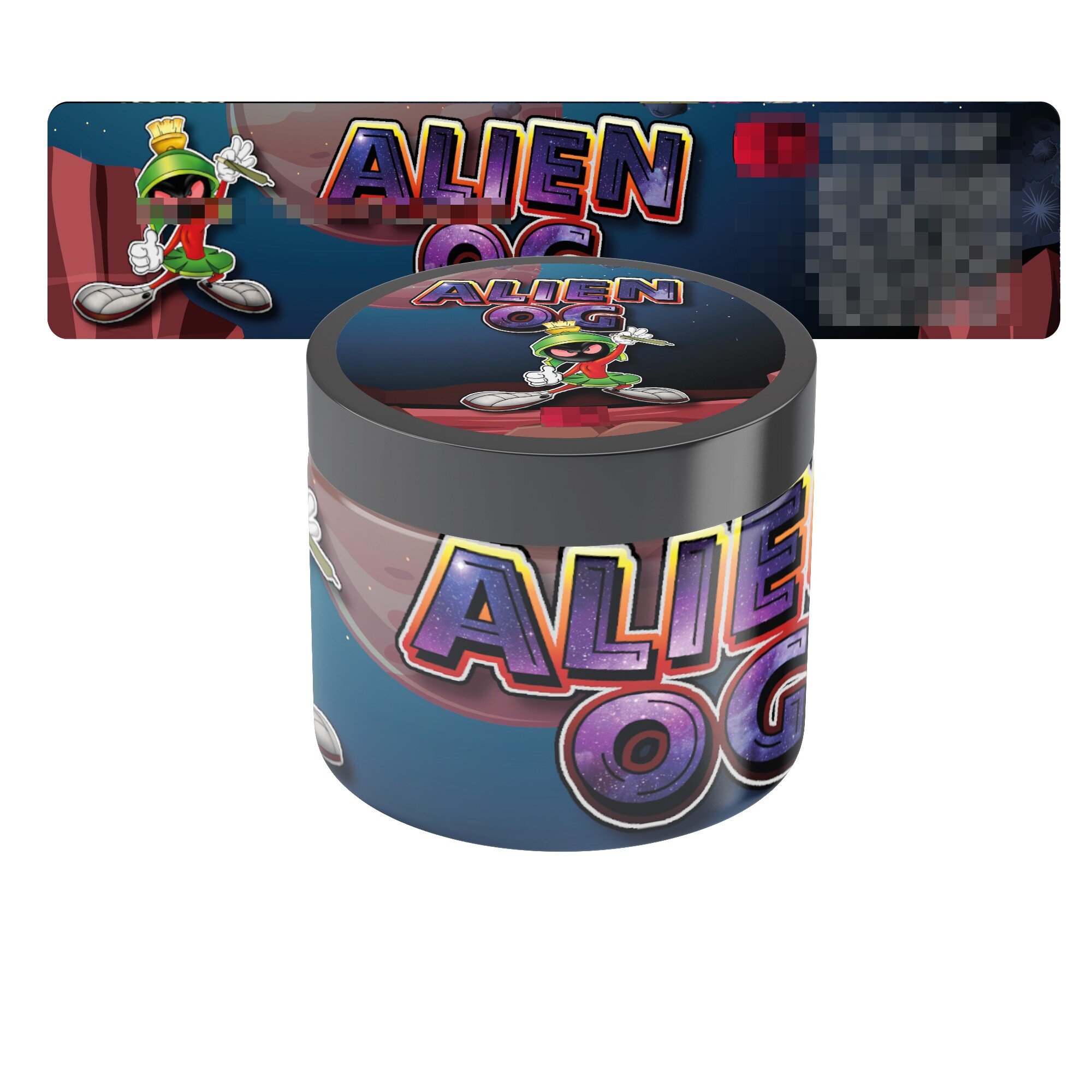 Alien OG Type 2 60ml Glass Jar Labels - 2oz Jar Stickers - Pressitin Labels