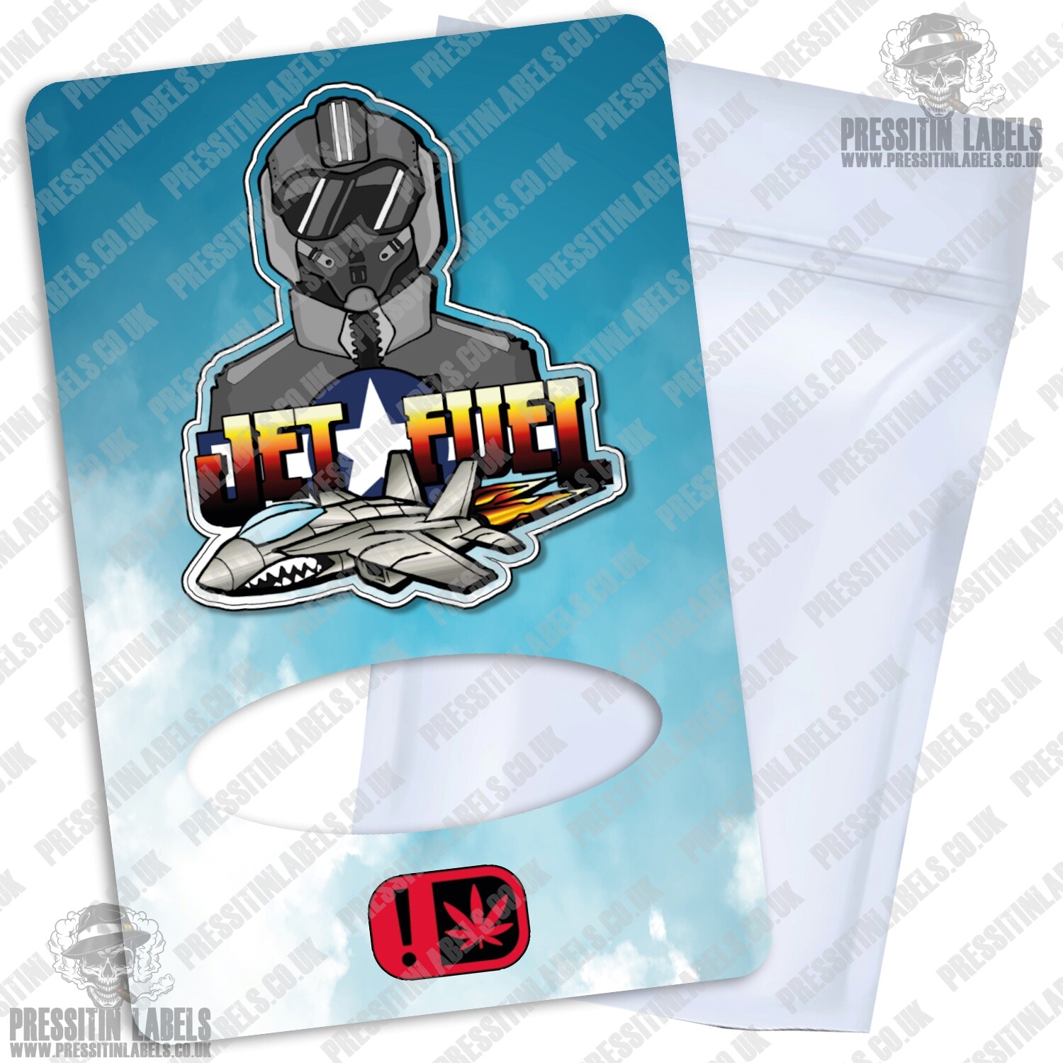 Jet Fuel Mylar Bag Labels - Baggies Sticker Labels - Pressitin Labels