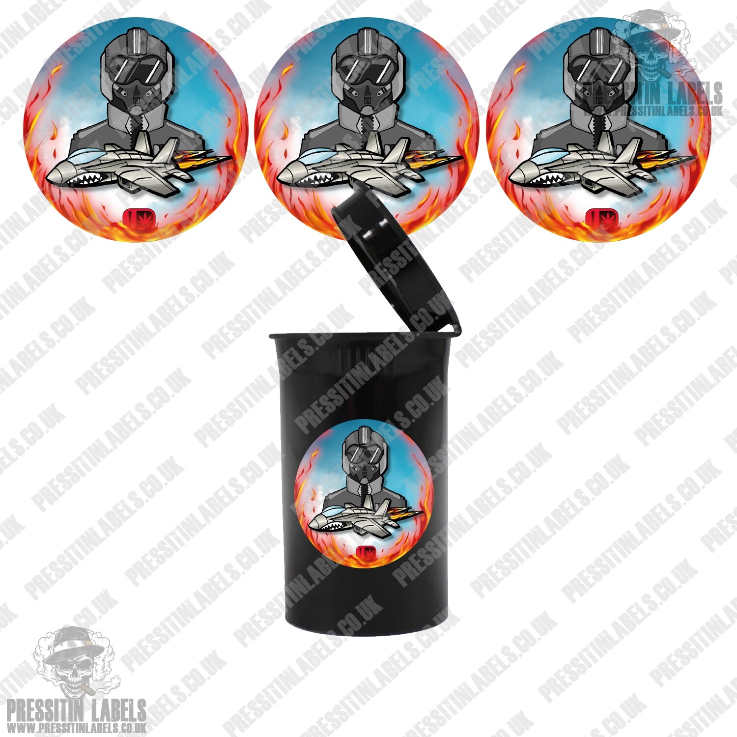 Jet Fuel Cali Pop Top Slap Stickers - Pressitin Labels