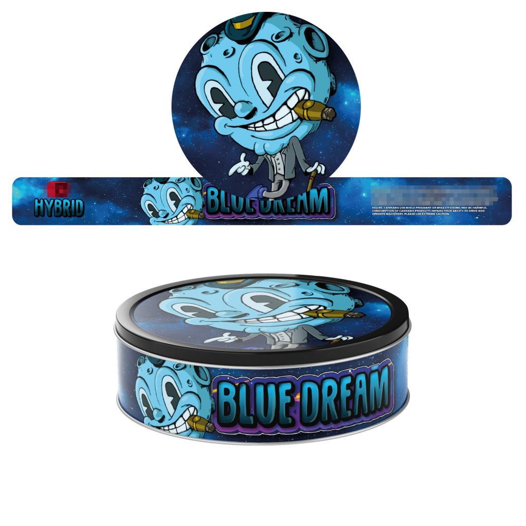 Blue Dream T2 Pressitin Labels - 3.5g 100ml Self Seal Tuna Tin Lid and ...