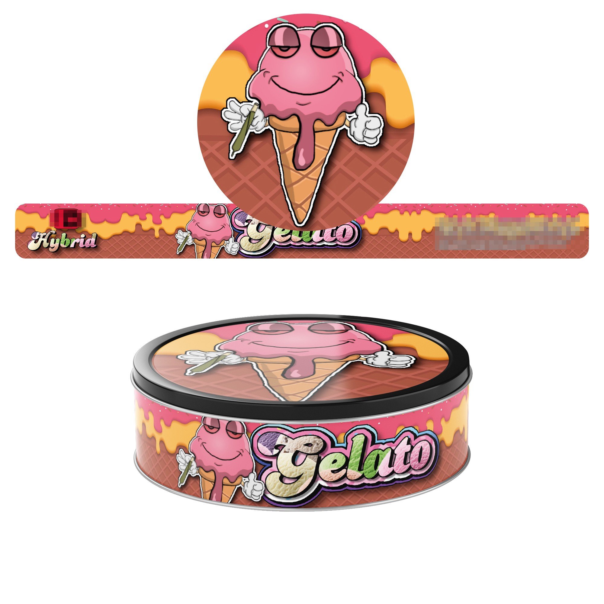 Gelato T4 Pressitin Labels - 3.5g 100ml Self Seal Tuna Tin Lid and ...