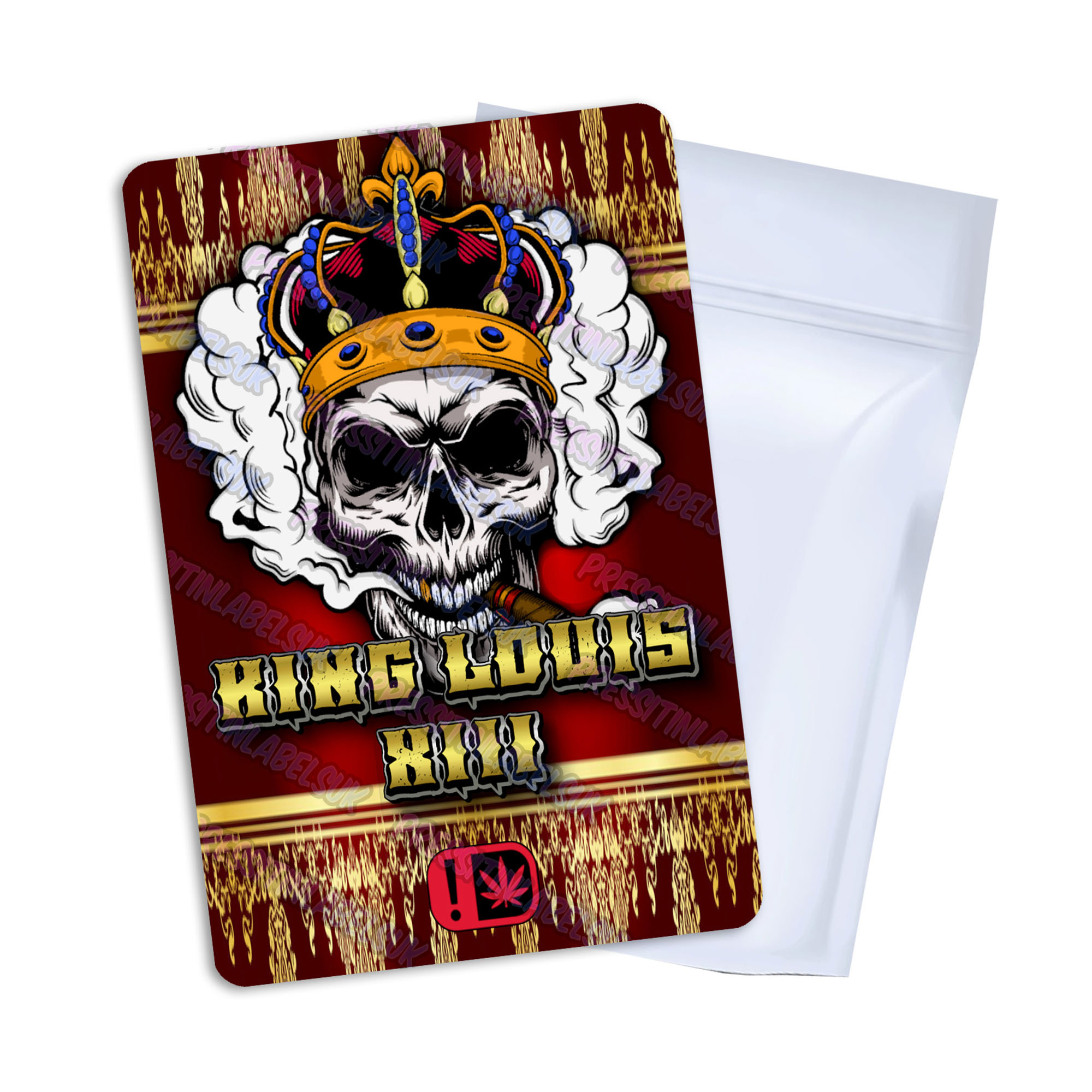 King Louis Mylar Bag Labels - Baggies Sticker Labels - Pressitin Labels