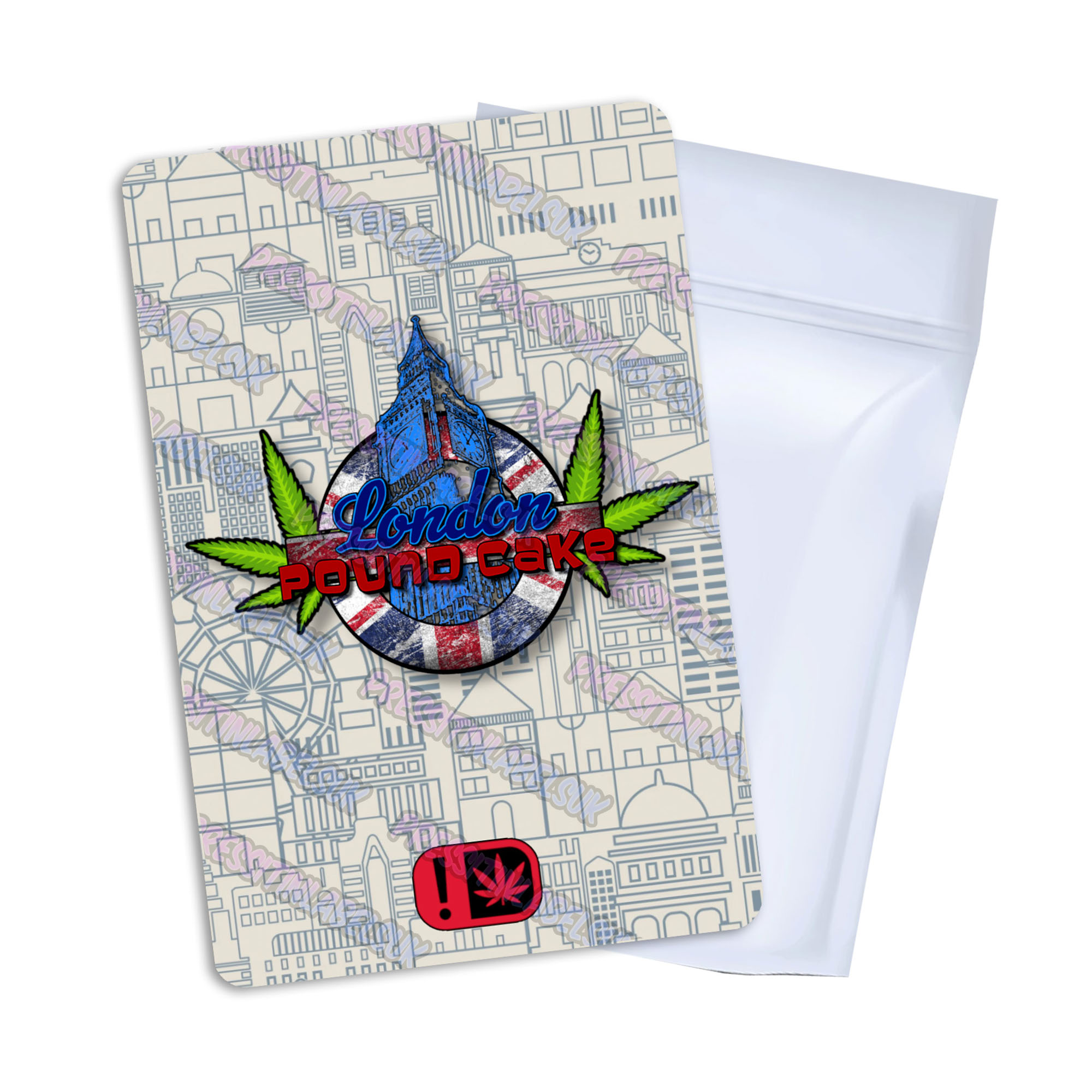 London Pound Cake Mylar Bag Labels - Baggies Sticker Labels - Pressitin ...