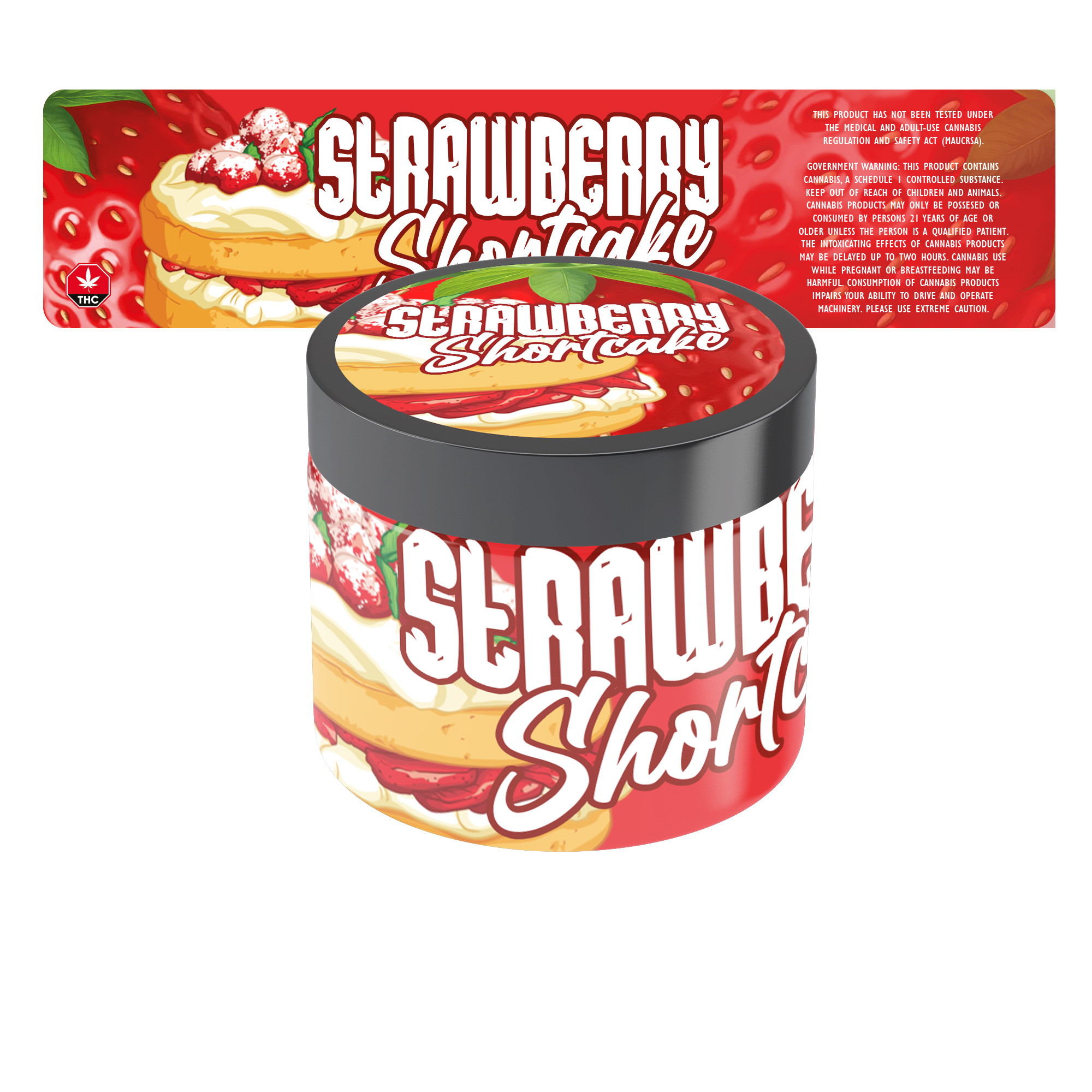 Strawberry Shortcake 60ml Glass Jar Labels - 2oz Jar Stickers ...
