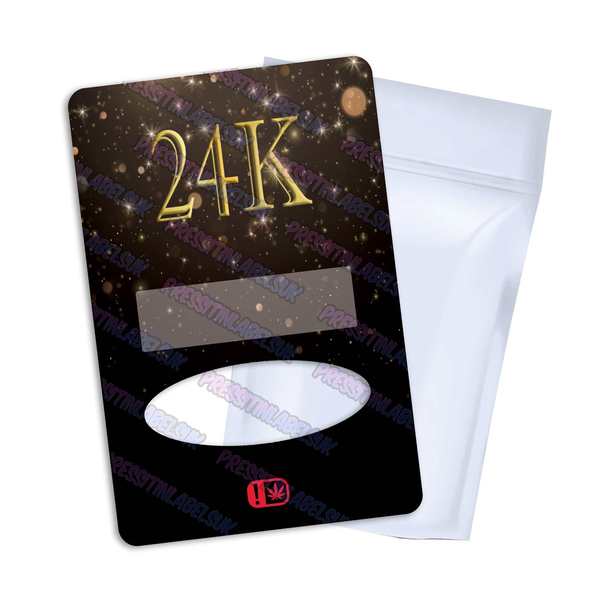24K Mylar Bag Labels - Baggies Sticker Labels - Pressitin Labels