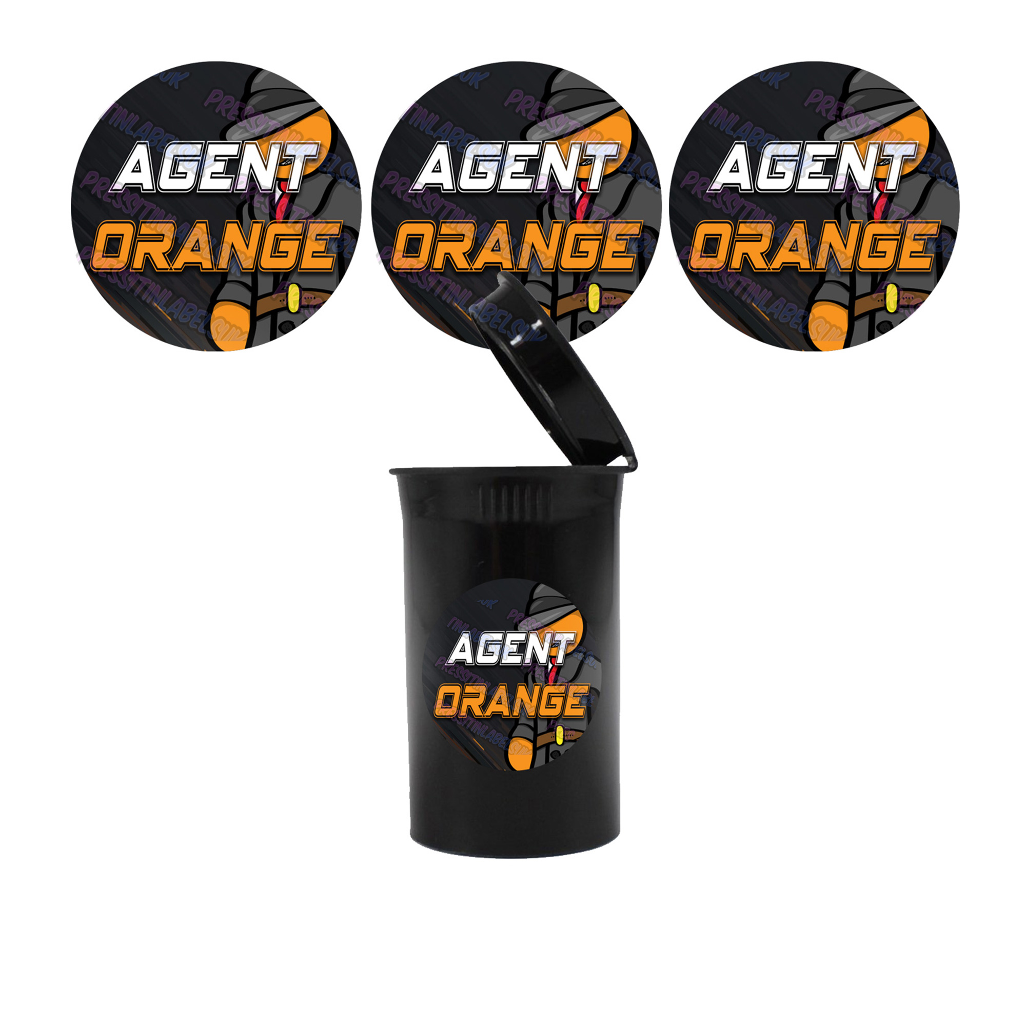 Agent Orange Cali Pop Top Slap Stickers - Dram Bottle Labels ...