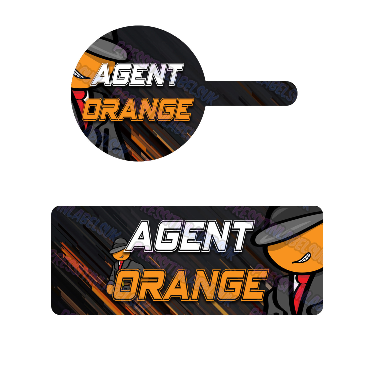 Agent Orange 60ml Glass Jar Tamper Proof Labels - 2oz Jar Stickers ...