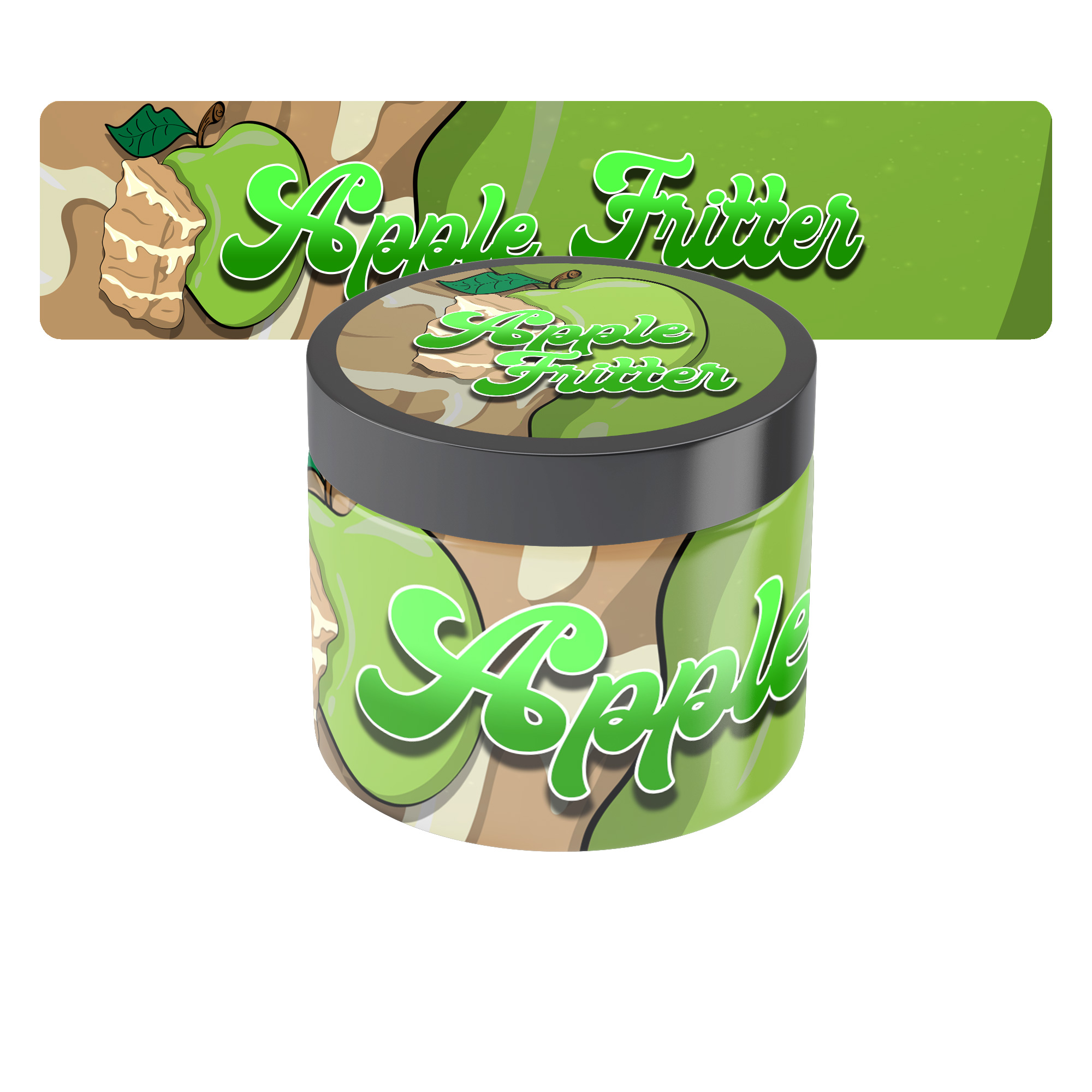 Apple Fritter 60ml Glass Jar Labels - 2oz Jar Stickers - Pressitin Labels