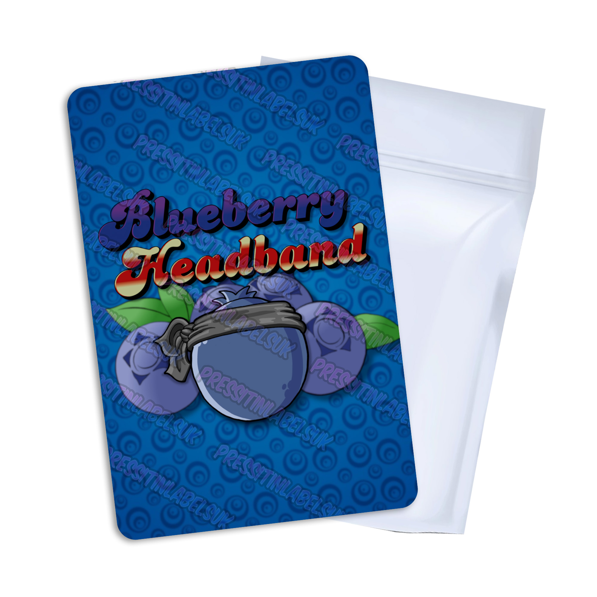 Blueberry Headband Mylar Bag Labels - Baggies Sticker Labels ...