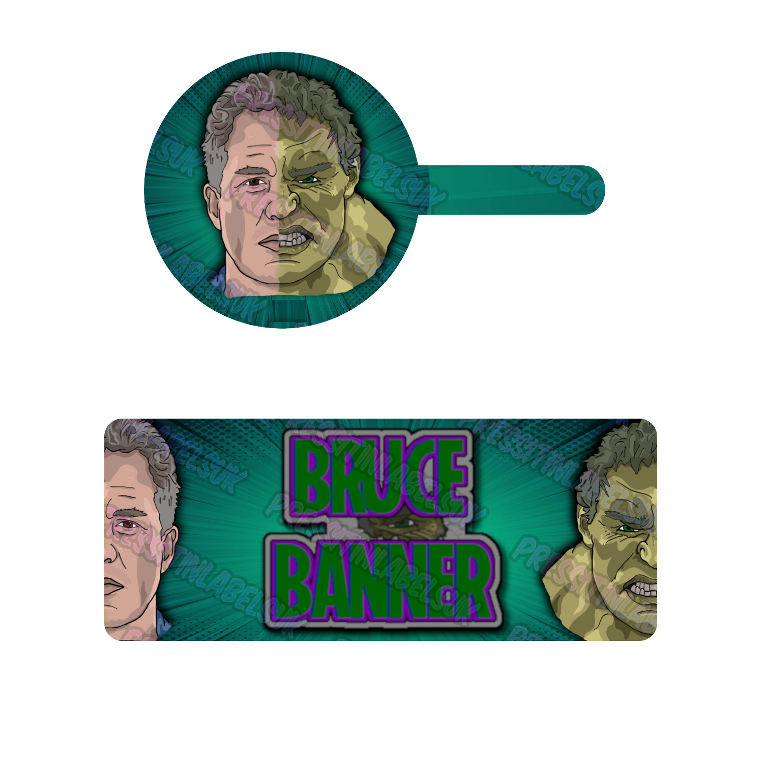 Bruce Banner 60ml Glass Jar Tamper Proof Labels - 2oz Jar Stickers ...