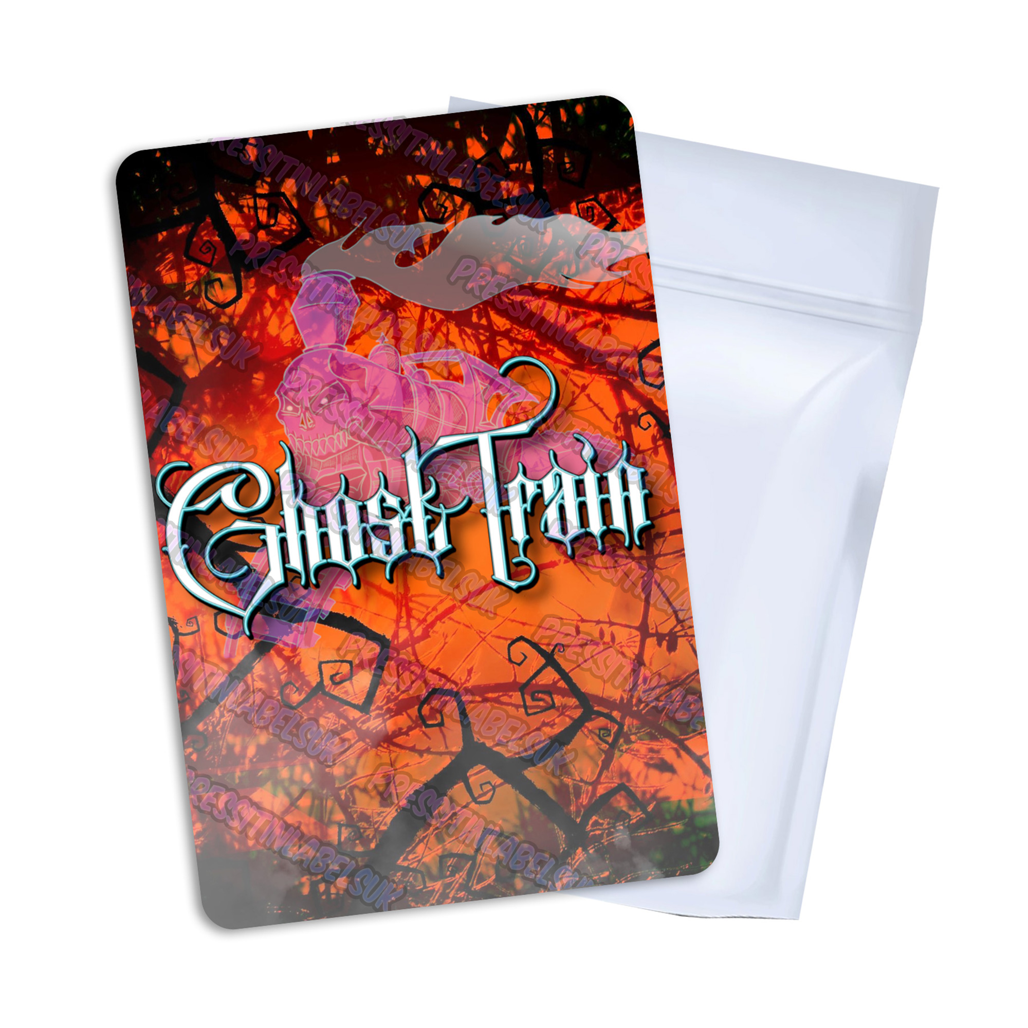 Ghost Train Mylar Bag Labels - Baggies Sticker Labels - Pressitin Labels