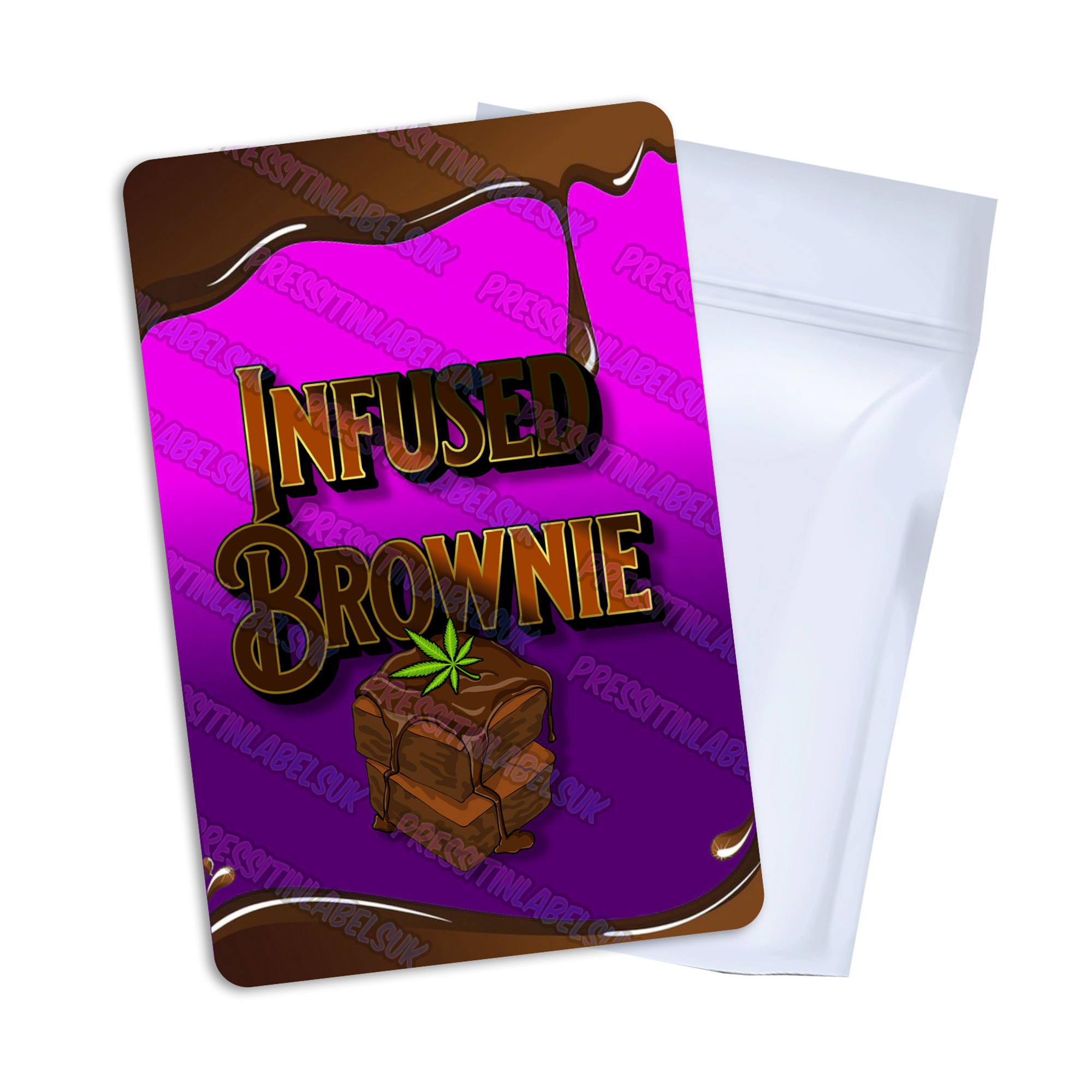 Infused Brownie Mylar Bag Labels - Baggies Sticker Labels - Pressitin ...