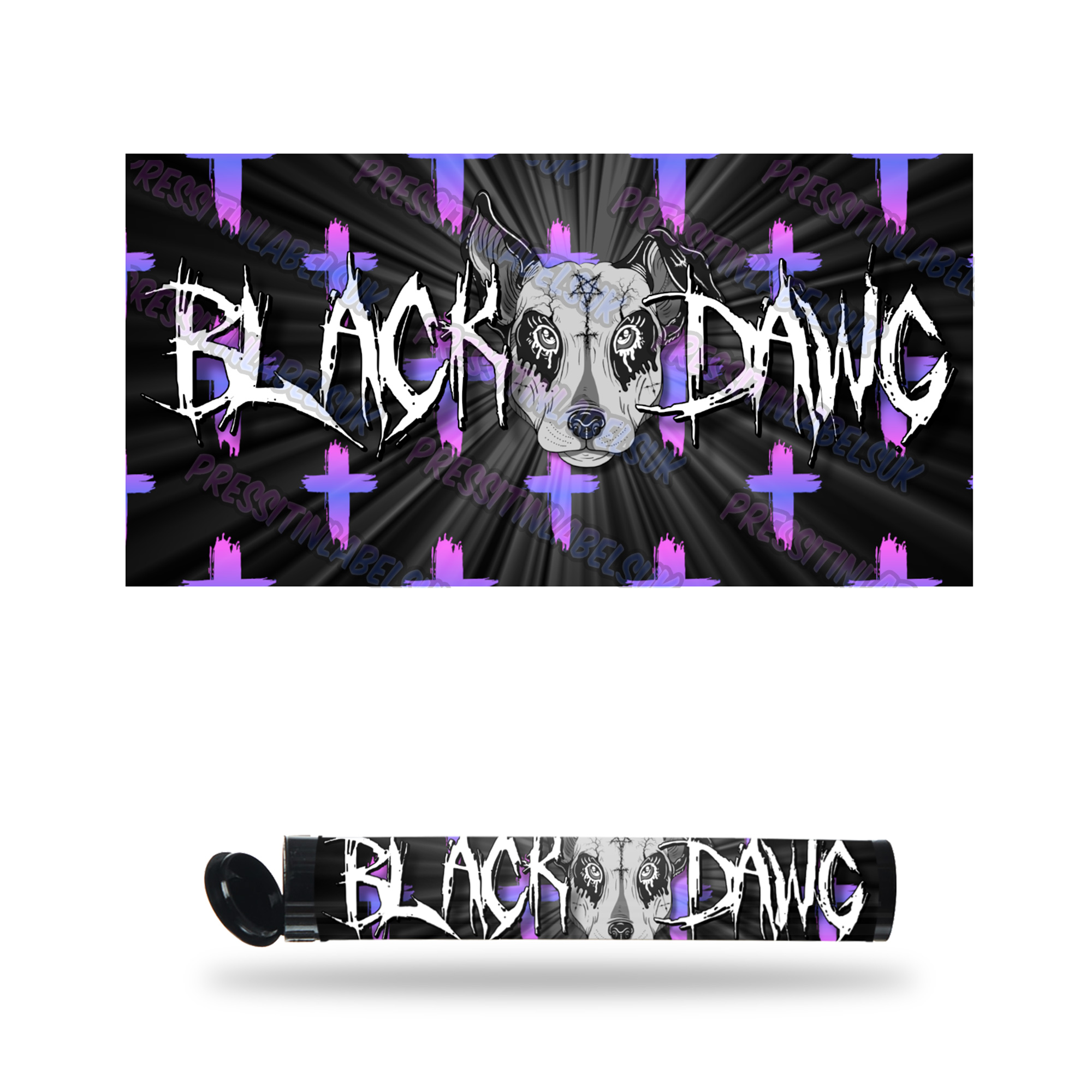 Black Dawg Pre-Roll Labels - Cali Pre Rolled Stickers - Doob Tube ...