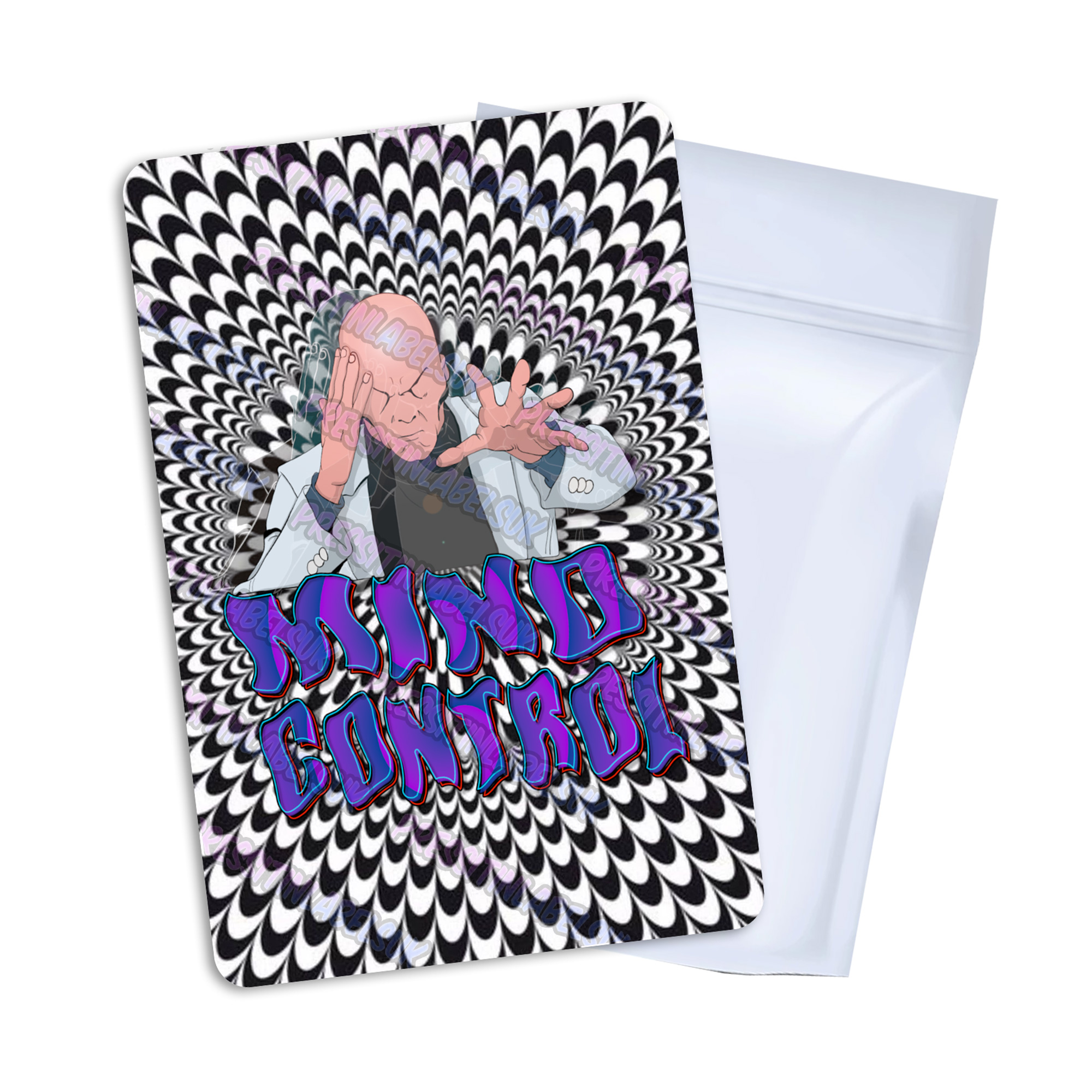 Mind Control Mylar Bag Labels - Baggies Sticker Labels - Pressitin Labels