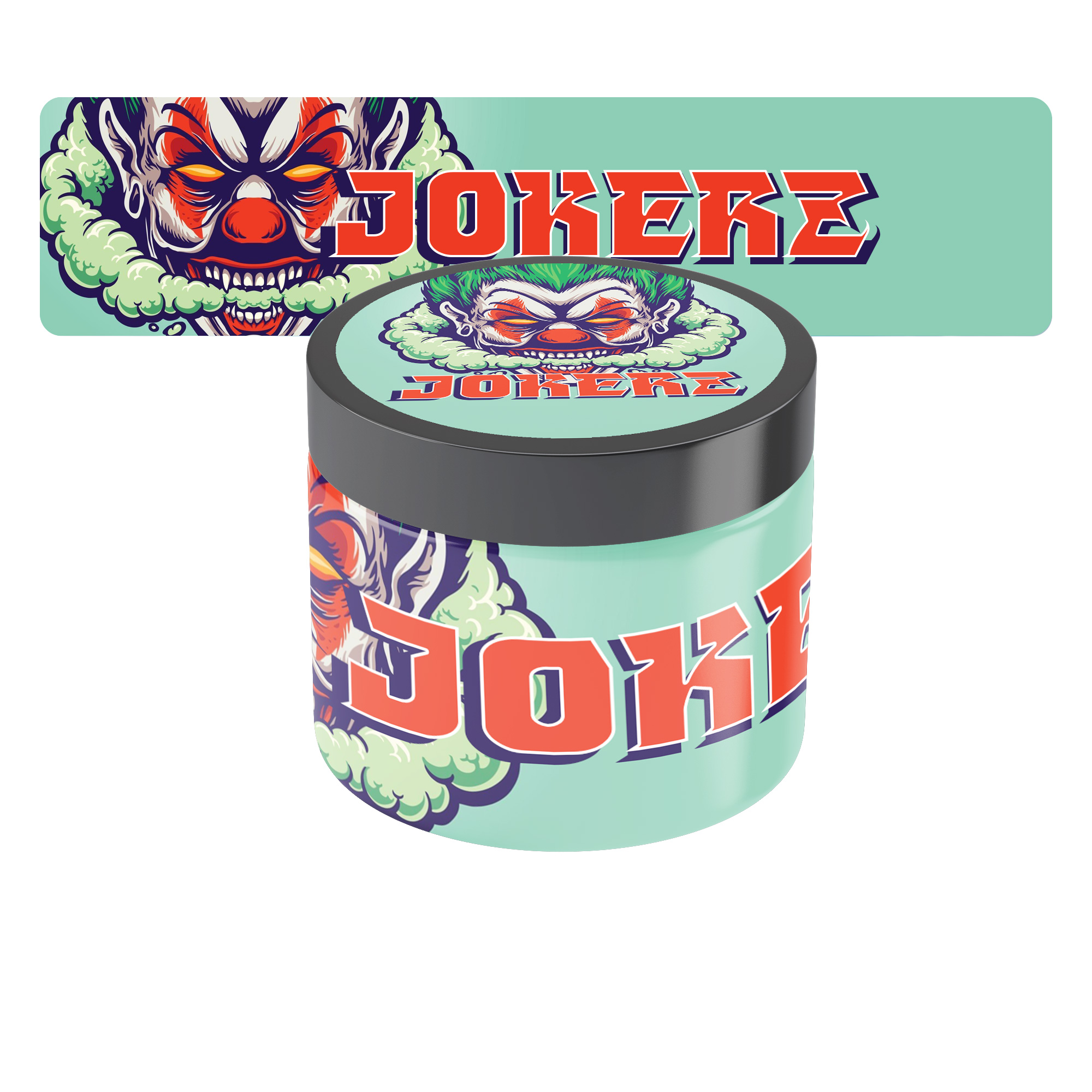 Jokerz 60ml Glass Jar Labels - 2oz Jar Stickers - Pressitin Labels